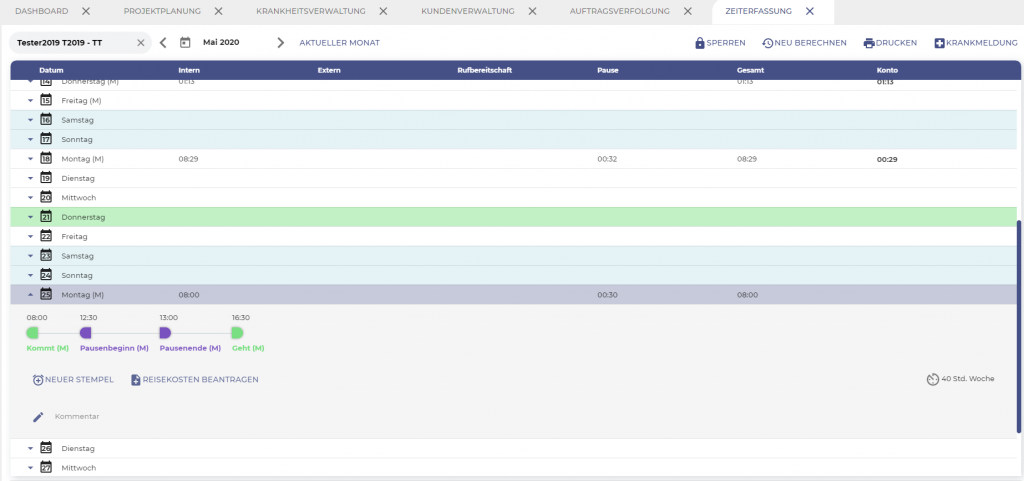 Zeiterfassung | tamplus